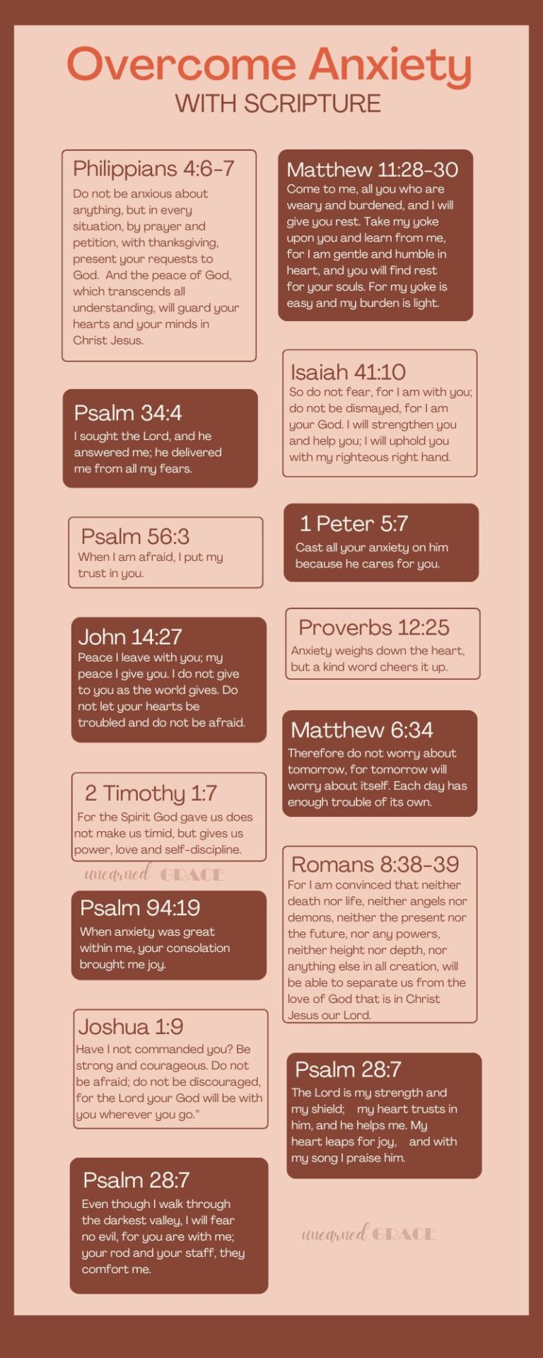 15 Best Bible Verses For Anxiety - Unearned Grace