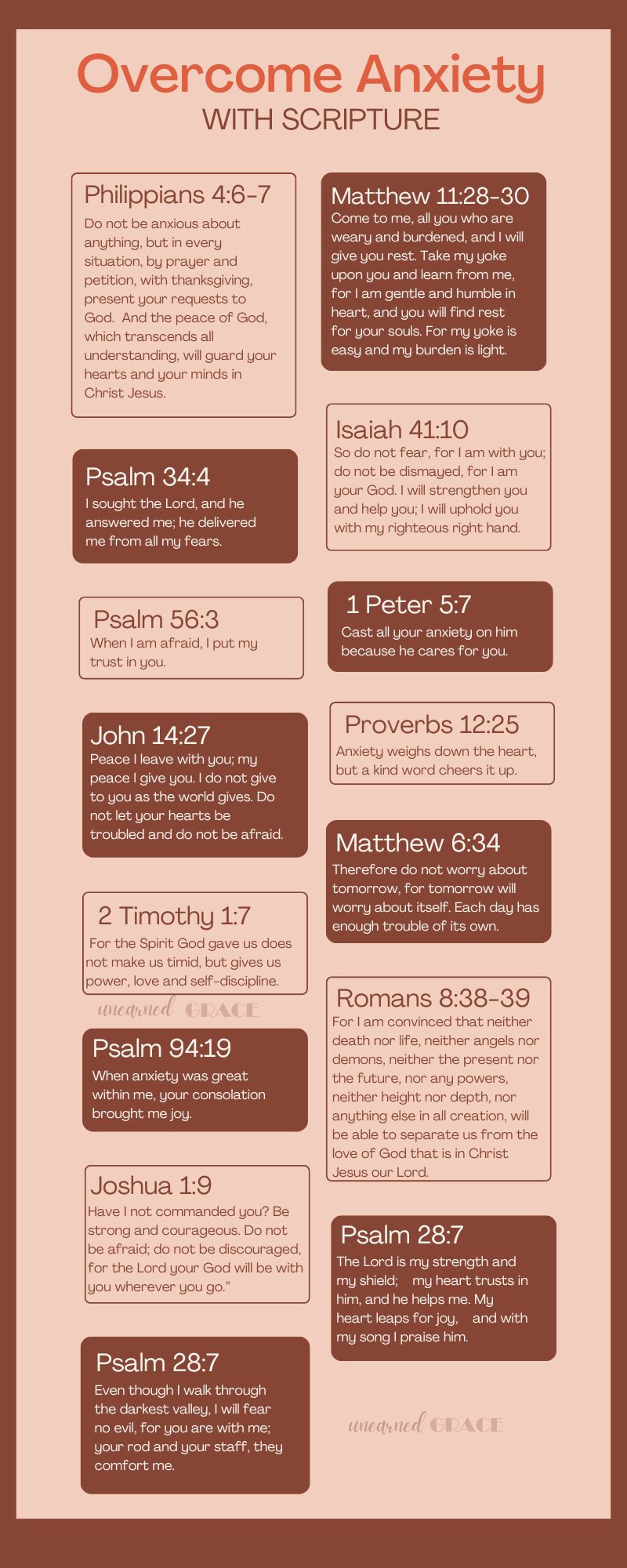 15 Best Bible Verses For Anxiety - Unearned Grace