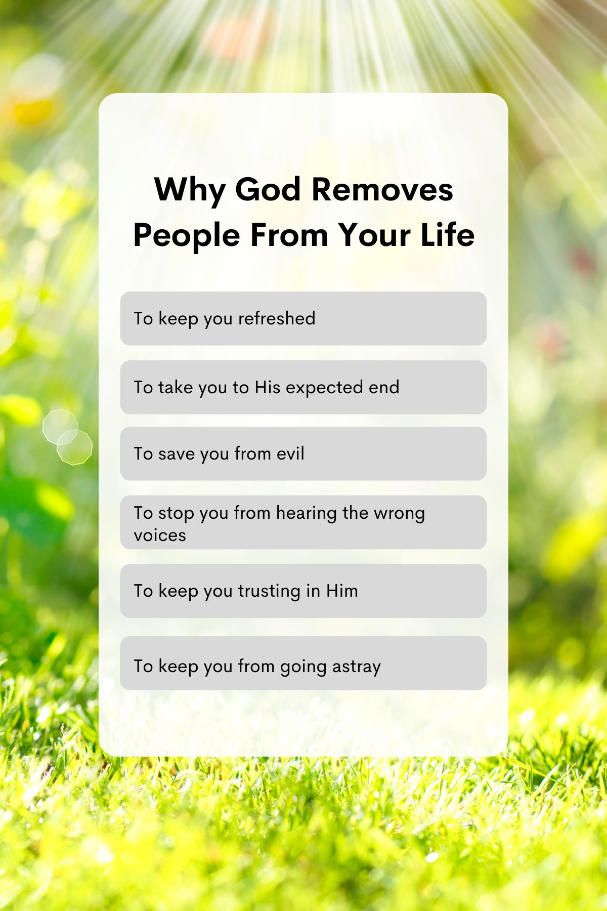 Why God Removes People From Your Life - Unearned Grace