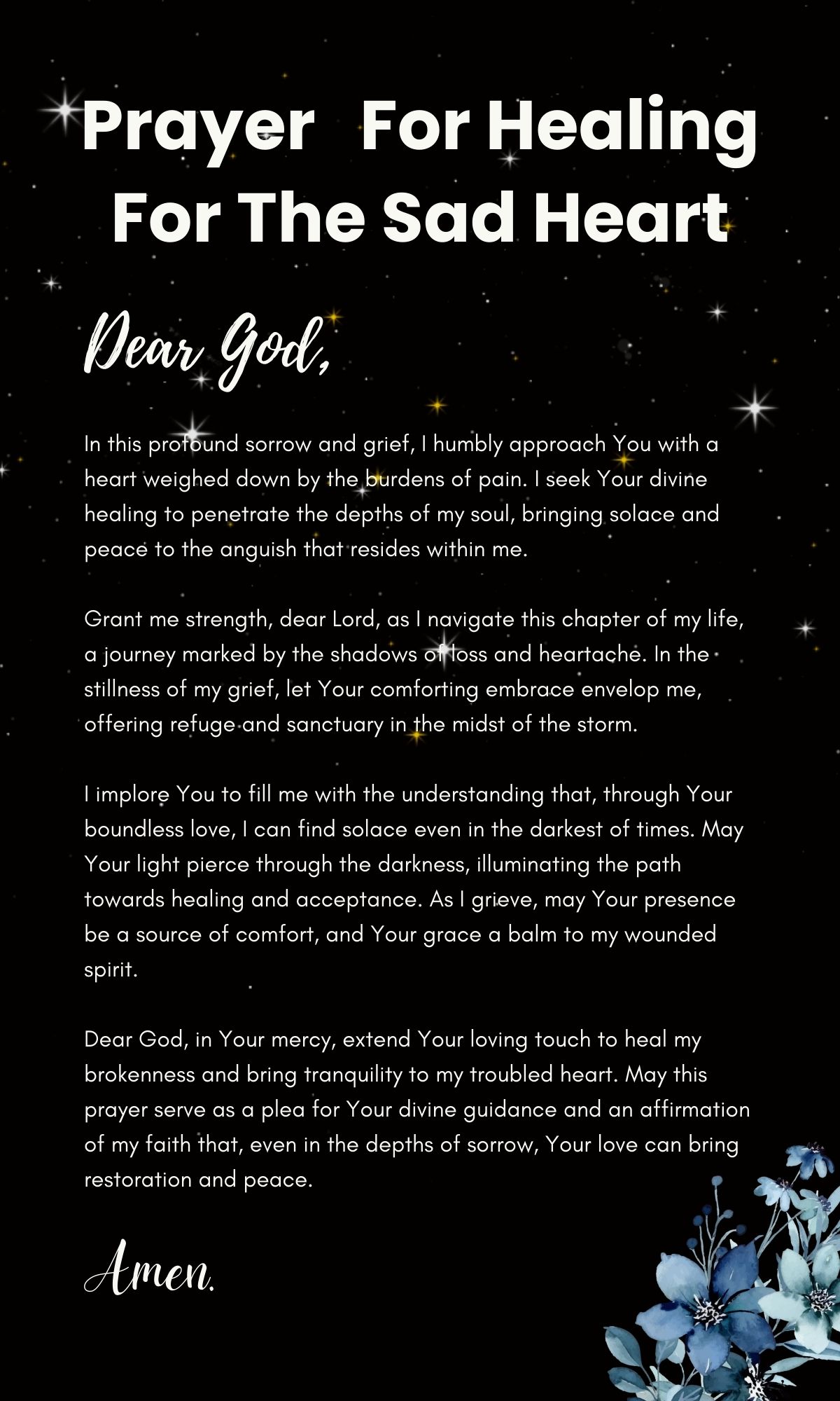 7 Heartfelt Prayers For The Sad Heart - Unearned Grace