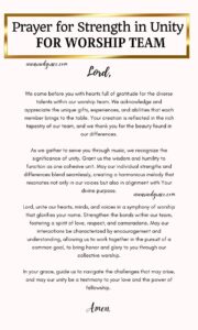 7 Encouraging Prayers For Worship Team With Scriptures - Unearned Grace