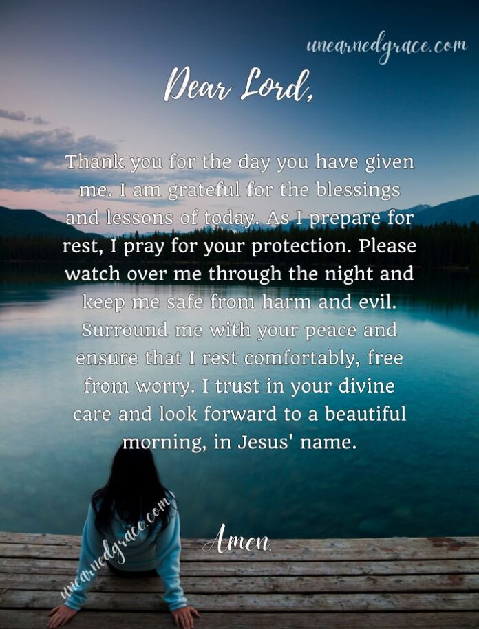 14 Night Prayers For A Calm And Restful Sleep - Unearned Grace