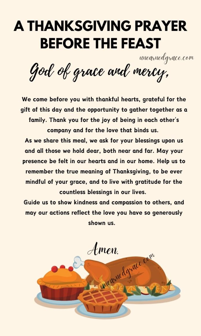 8 Heartfelt Thanksgiving Dinner Prayers To Bless Your Feast - Unearned ...