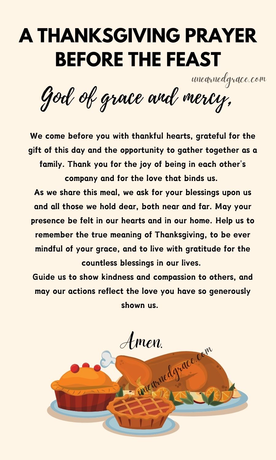 8 Heartfelt Thanksgiving Dinner Prayers To Bless Your Feast - Unearned ...