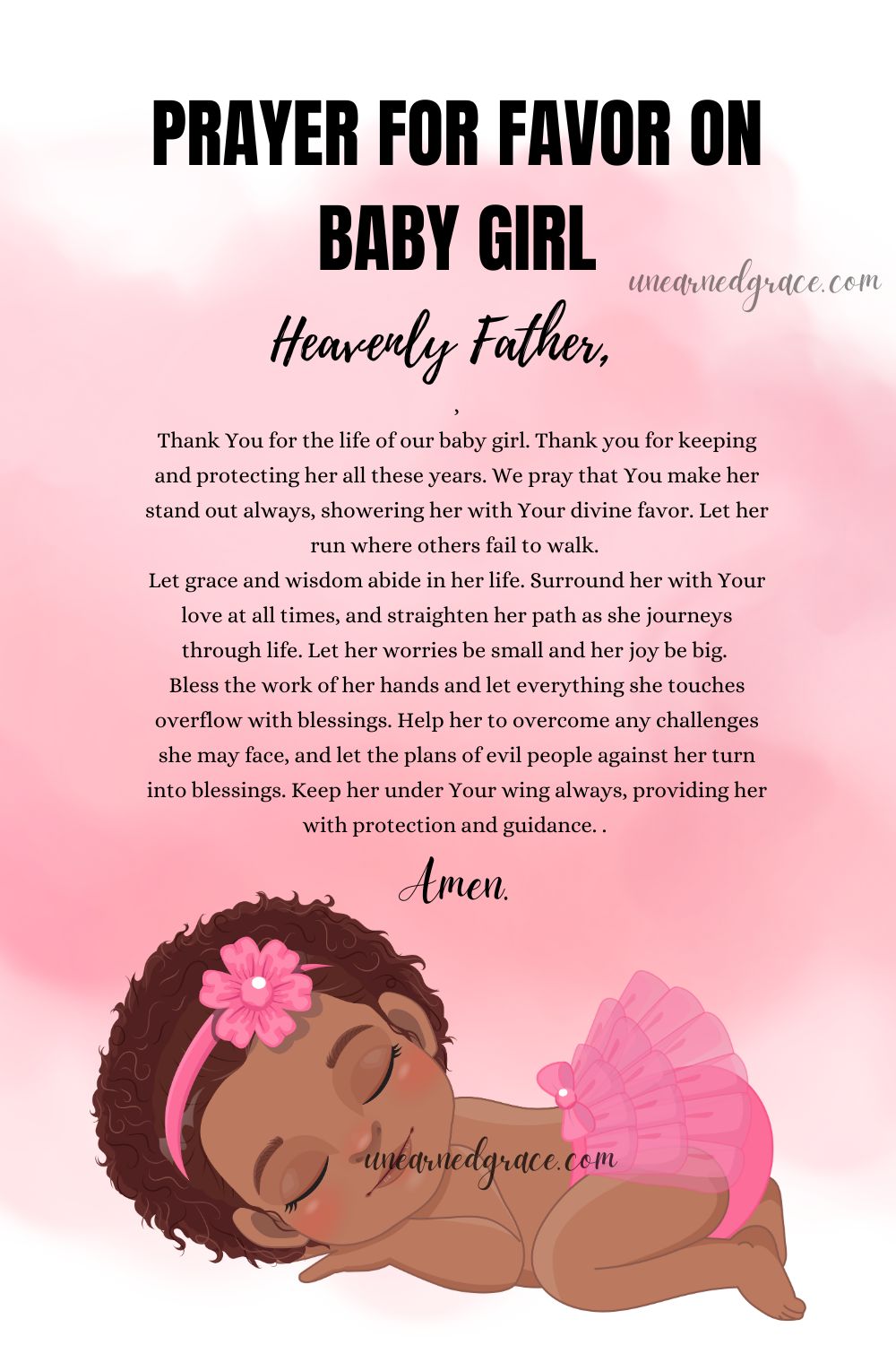10 Heartwarming Prayers For Your Baby Girl - Unearned Grace