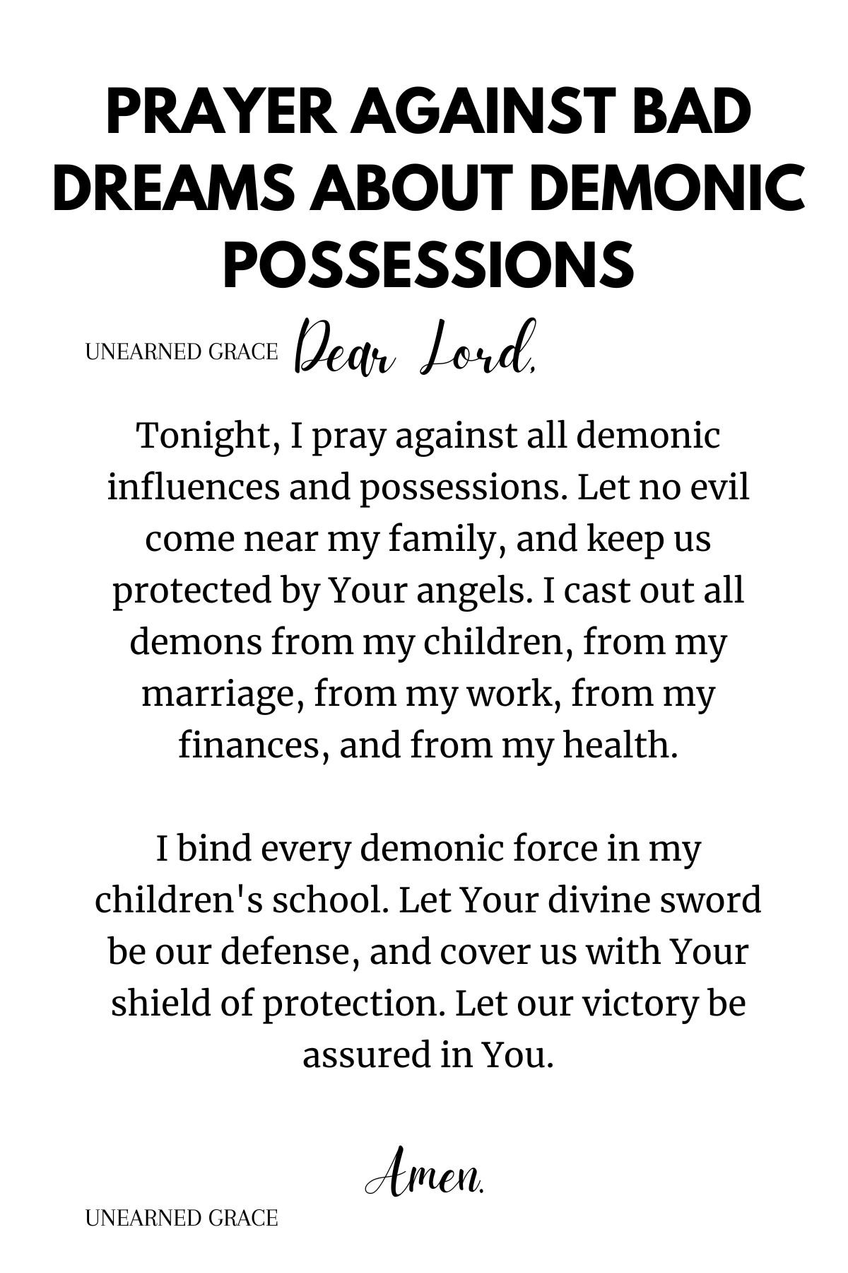 Powerful 2 am Prayers Against Bad Dreams And Nightmares - Unearned Grace