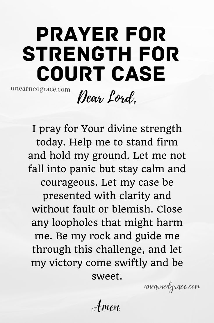 12 Strong Prayers For Court Cases - Unearned Grace