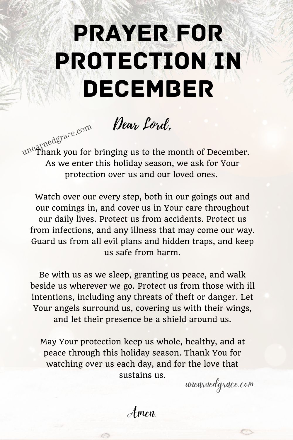 10 Good Prayers for December - Unearned Grace