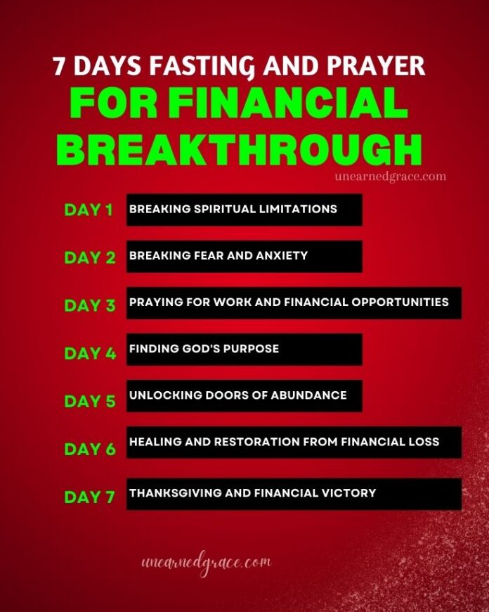 7 Days Fasting And Prayer For Financial Breakthrough - Unearned Grace