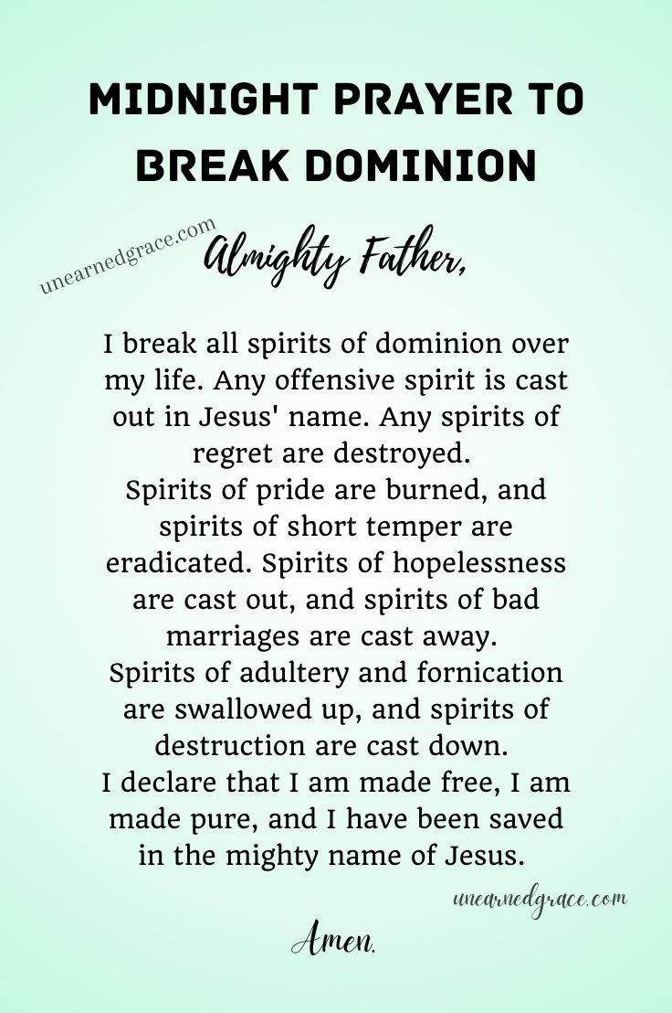 8 Powerful Midnight Prayers To Break Demonic Strongholds - Unearned Grace