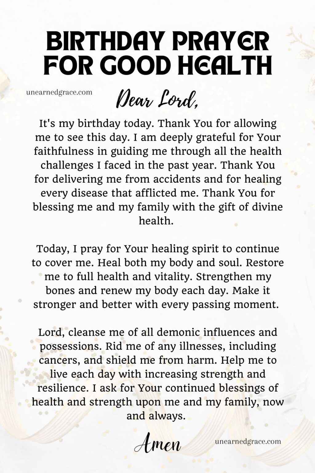 10 Touching Birthday Prayers For Myself - Unearned Grace